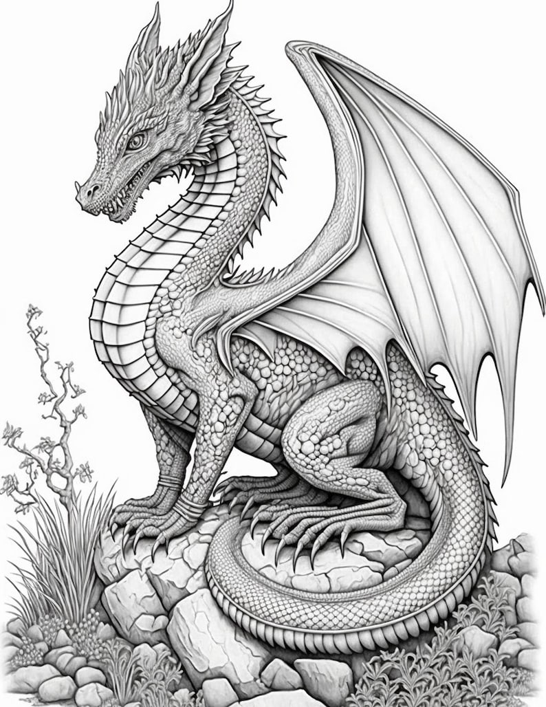 Relaxing Coloring Pages: Dragons 100 Pages - Etsy