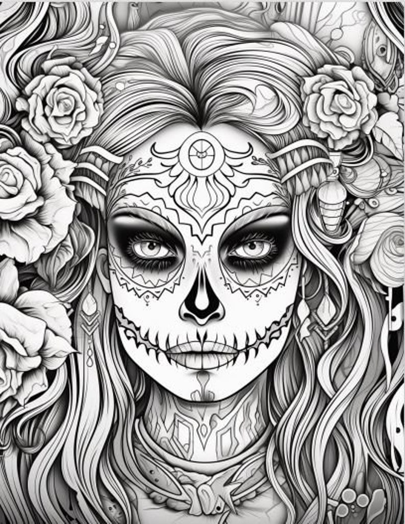 120 Halloween Coloring Pages for Adults - Etsy