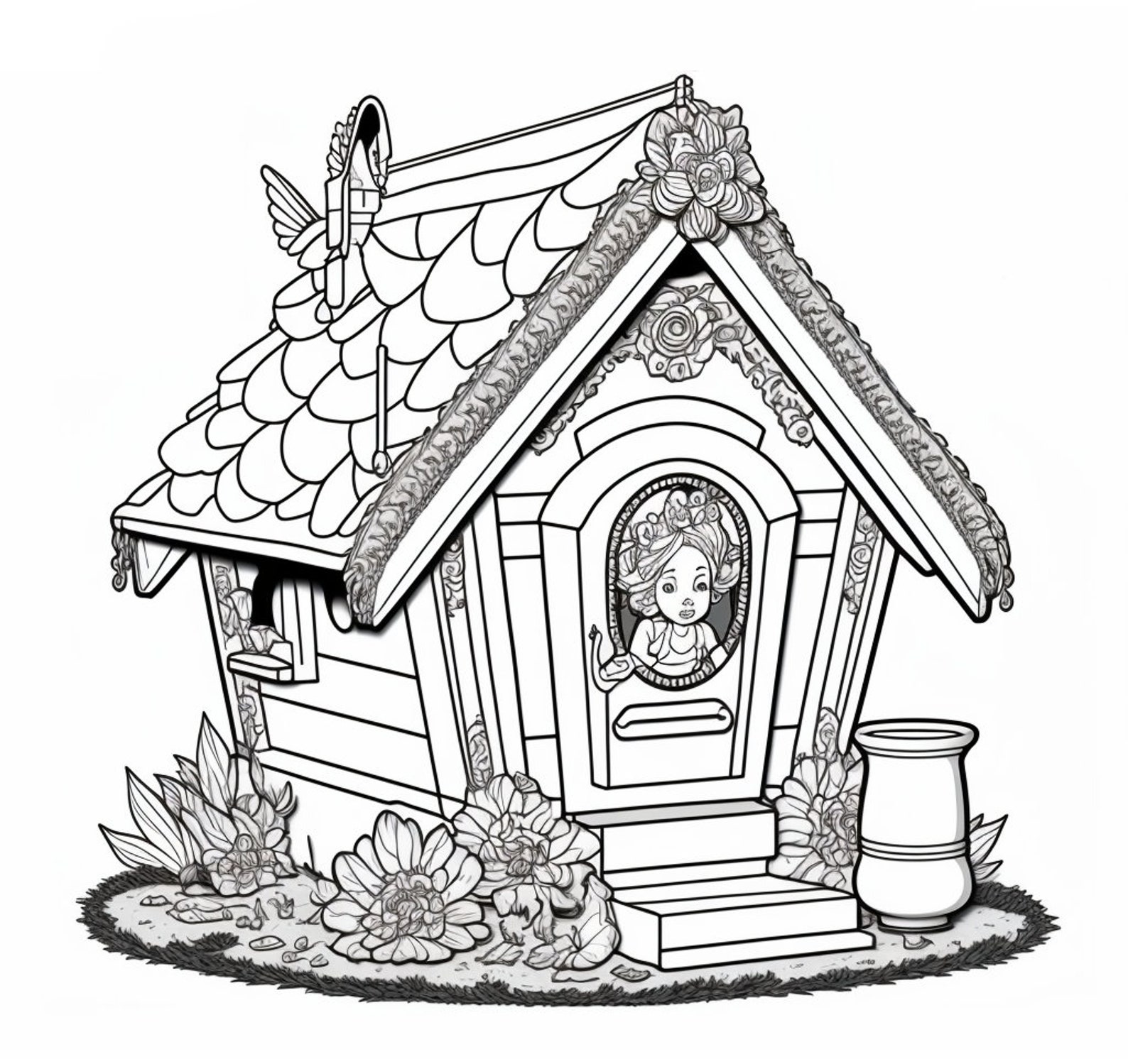 Relaxing Coloring Pages: Fairy Houses (100 Pages) - Etsy