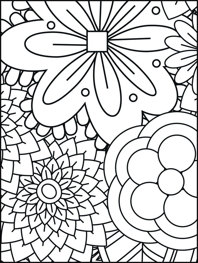 Relaxing Coloring Pages: Flowers Vol 2 (110 Pages) - Etsy