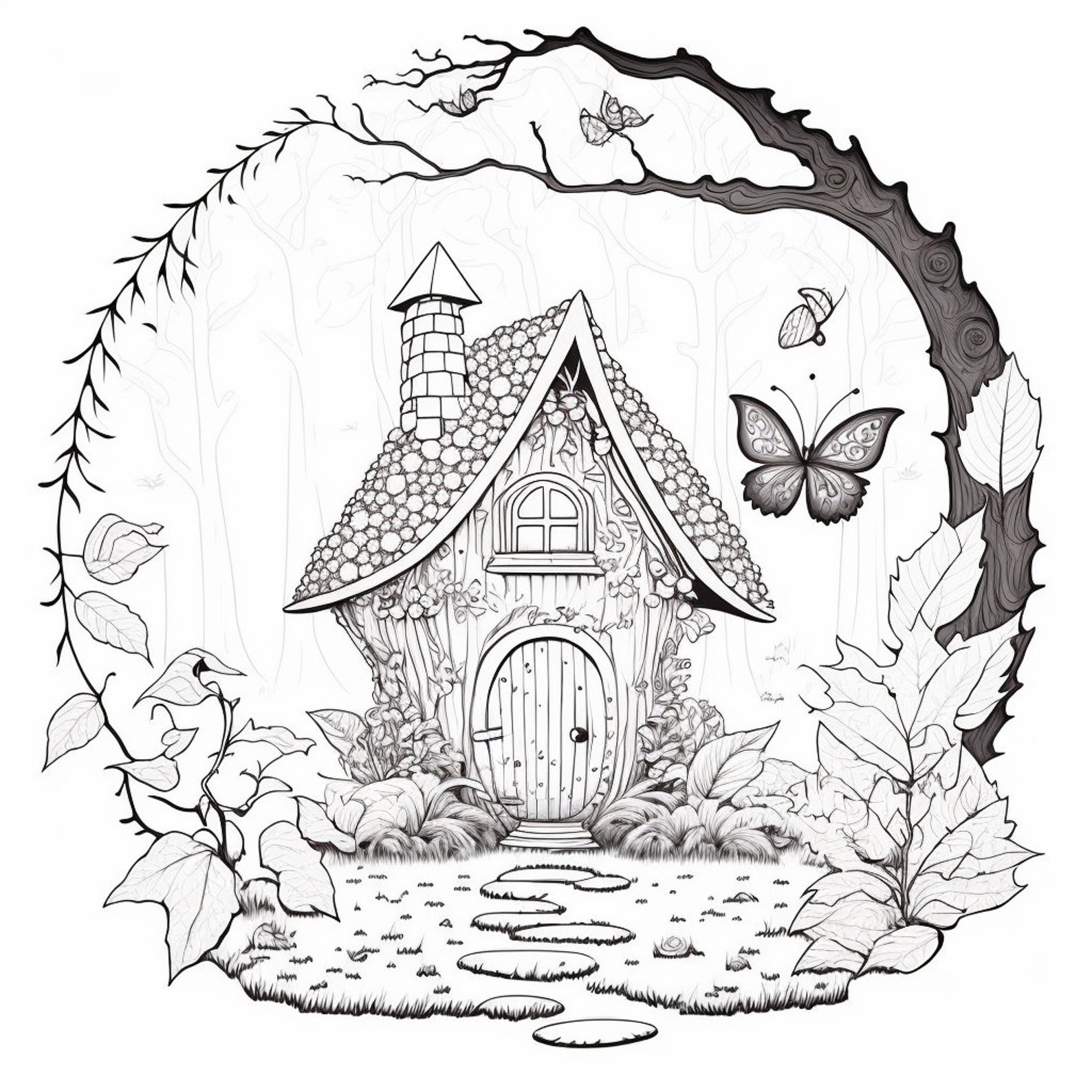 Relaxing Coloring Pages: Fairy Houses (100 Pages) - Etsy