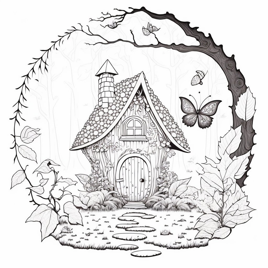 Relaxing Coloring Pages: Fairy Houses (100 Pages) - Etsy