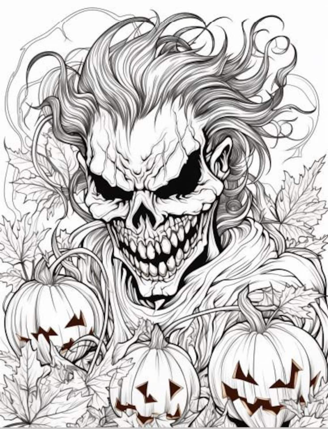 100 Horror Halloween Coloring Pages - Etsy