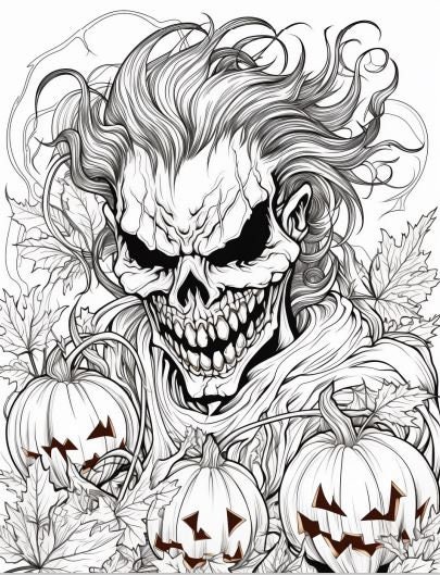 100 Horror Halloween Coloring Pages - Etsy