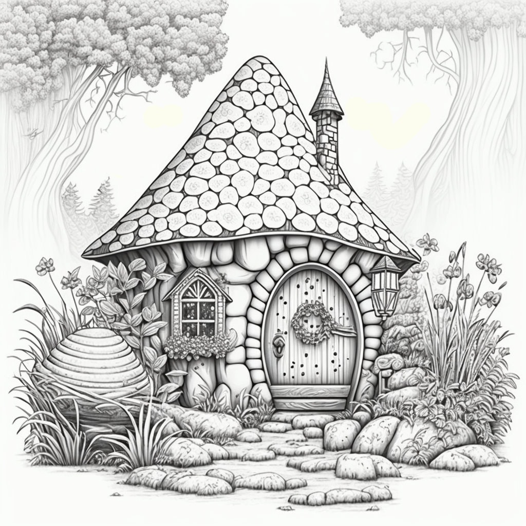 Relaxing Coloring Pages: Fairy Houses (100 Pages) - Etsy