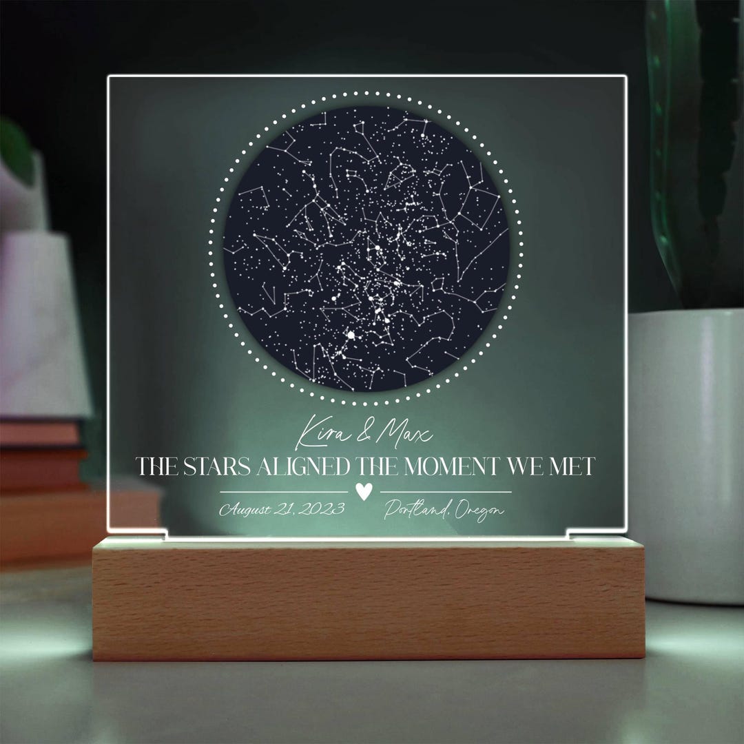 Custom Star Map by Date - Gift for Couple or Newlyweds, Anniversary ...