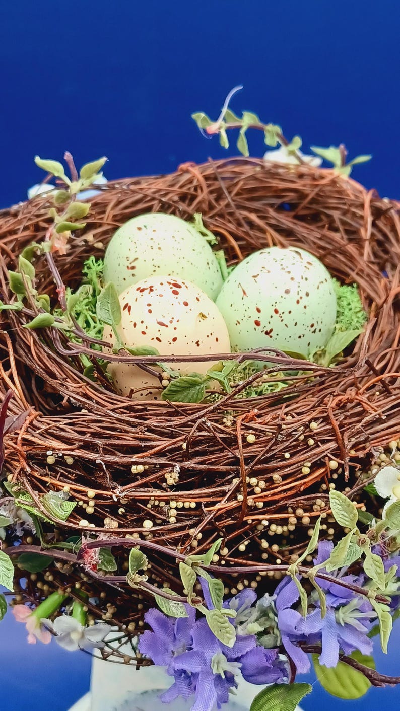 Bird Nest Floral Home Decor Accent - Etsy