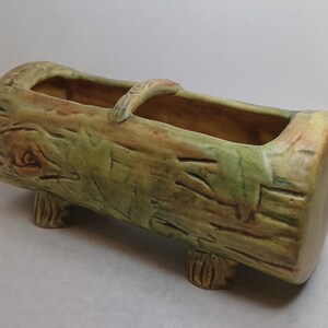 Weller Pottery 1930's Oak Leaf Woodcraft Log Planter - Etsy