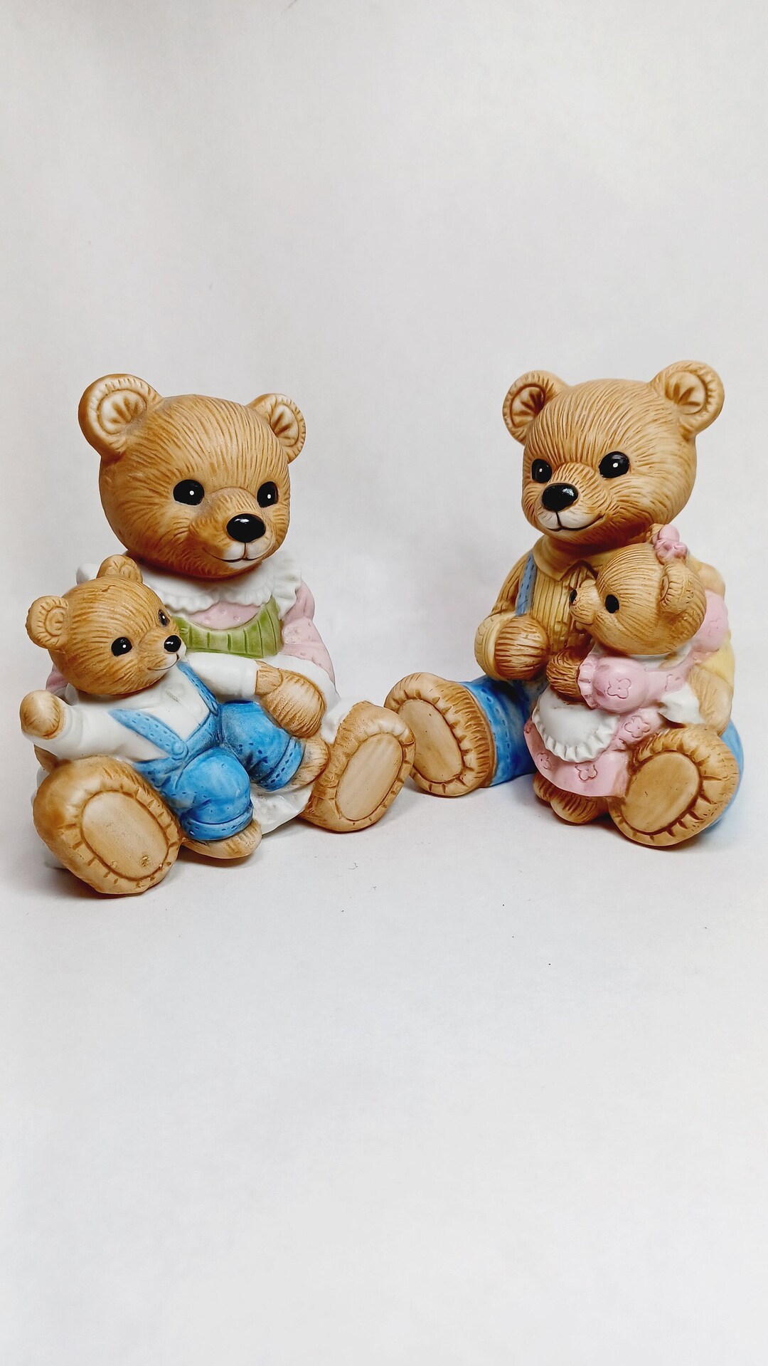 Vintage Homco Bear Family Set - Etsy