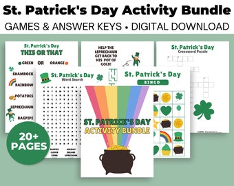 St. Patrick's Day Activity Pack for Kids Printable - Etsy