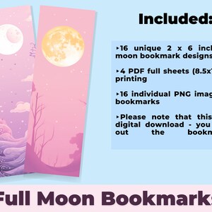 Bewitching Full Moon Bookmarks | Instant Download + Print | Cute ...