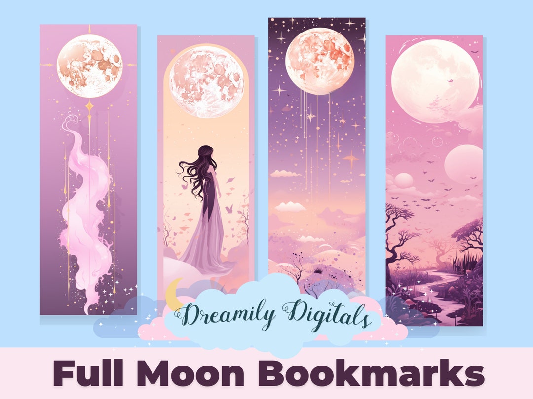 Bewitching Full Moon Bookmarks | Instant Download + Print | Cute ...