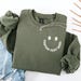 Embroidered Minimalist Smiley Face Sweatshirt | Unique Happy Face ...