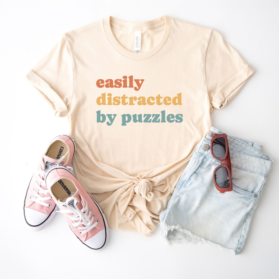 Easily Distracted by Puzzles Shirt, Puzzle Tshirt, Puzzle Lover Shirt ...