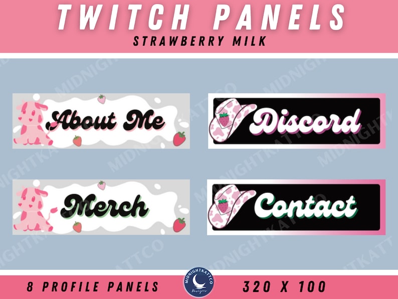 Strawberry Milk Twitch Panel Pack - Etsy