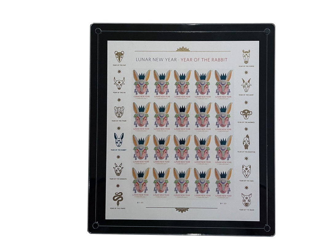 Display Frame for USPS Lunar New Year Stamp Sheet: Year of the Rabbit ...