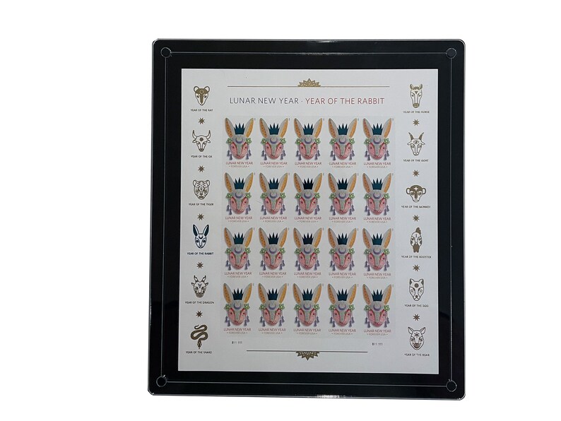 Display Frame for USPS Lunar New Year Stamp Sheet: Year of the Rabbit ...