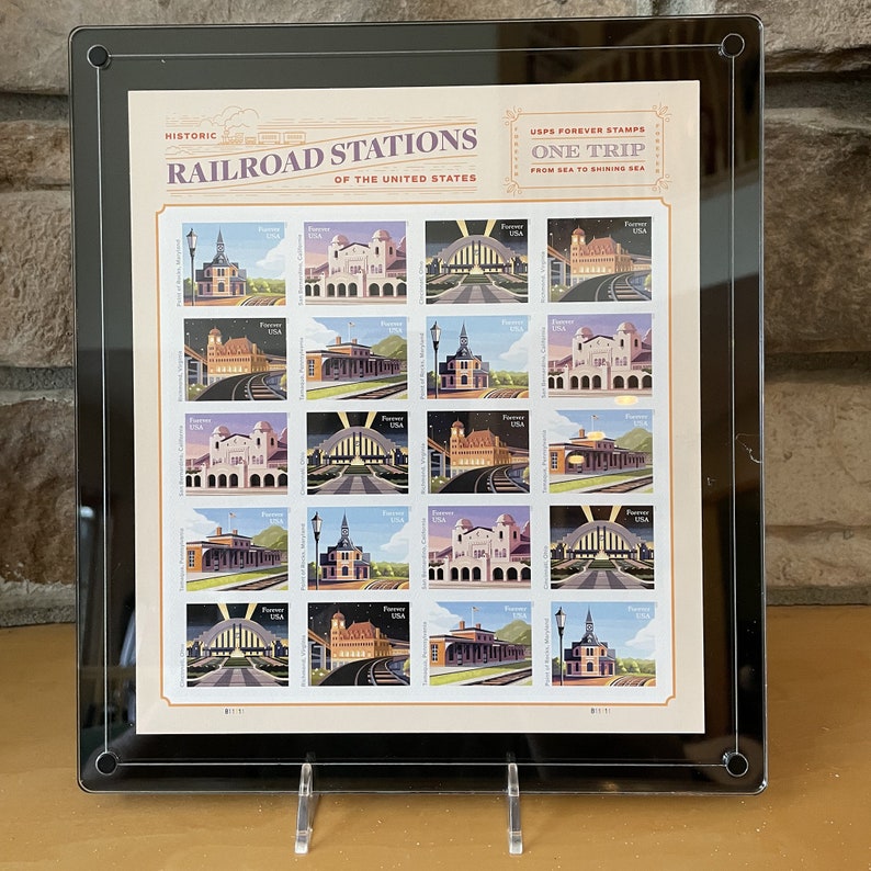 Display Frame for USPS Railroad Stations Postage Stamp Sheet - Etsy
