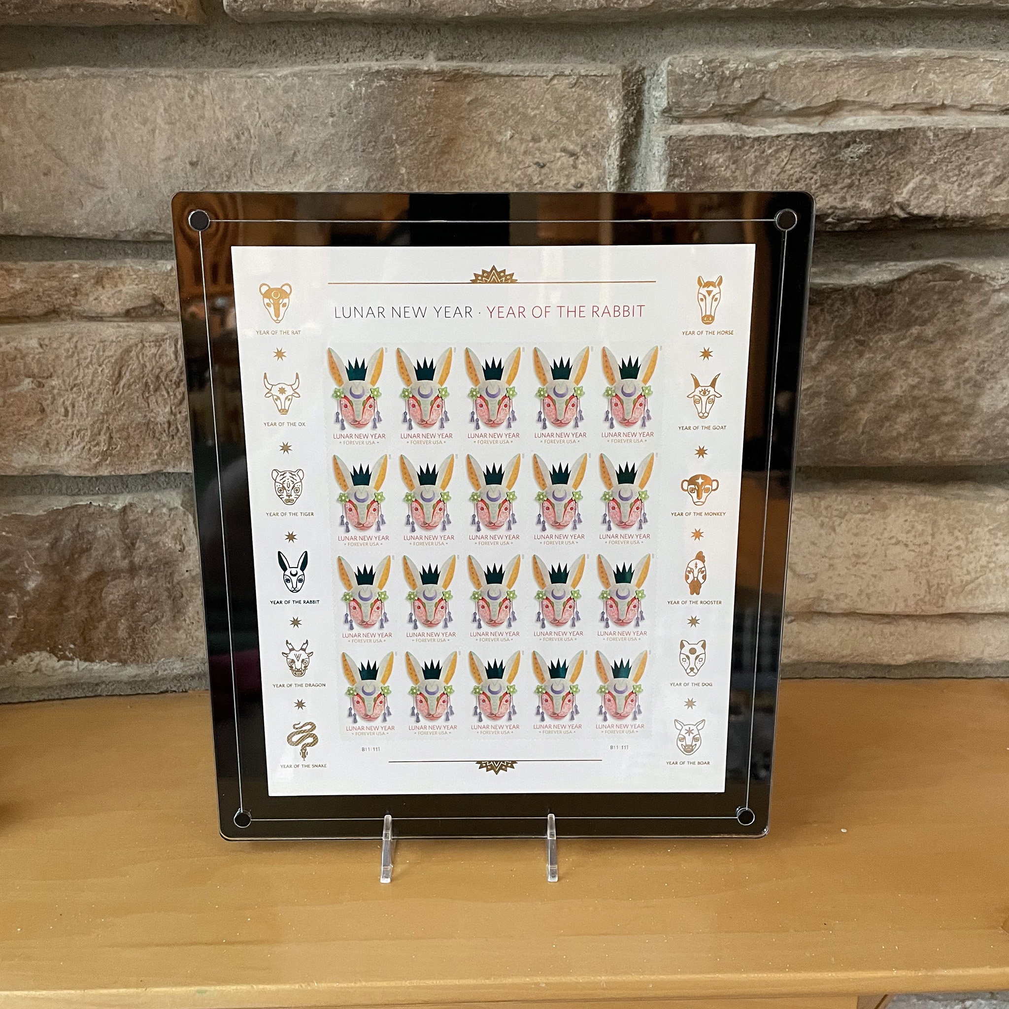 Display Frame for USPS Lunar New Year Stamp Sheet: Year of the Rabbit ...