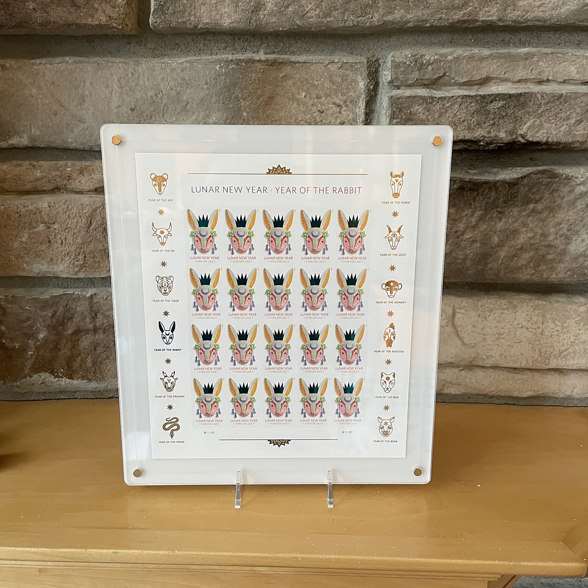 Display Frame for USPS Lunar New Year Stamp Sheet: Year of the Rabbit ...