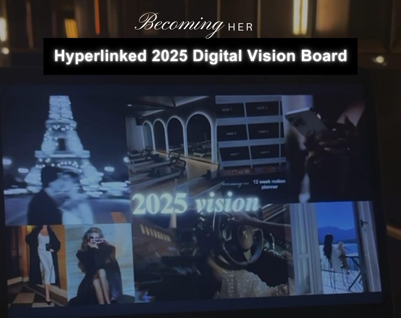 REINVENT YOURSELF Vision Board, Create Your Reality Vision Board, Femme Fatale, Canva Vision ...