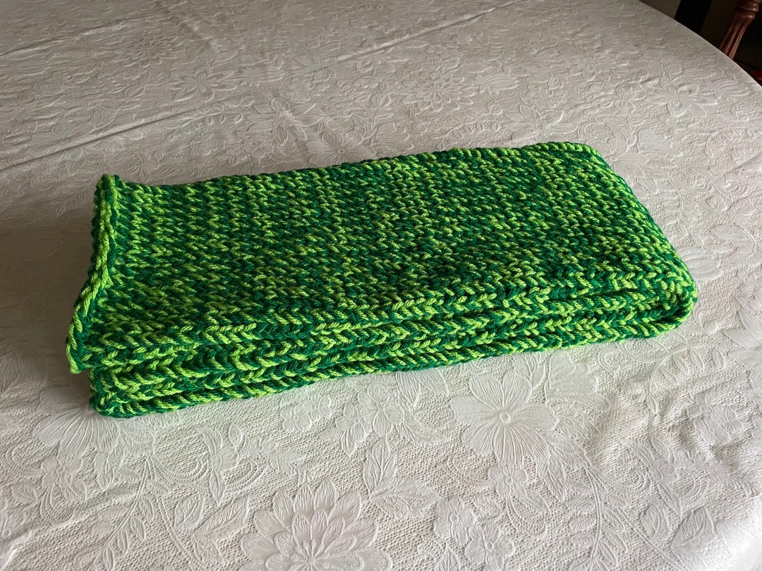 Handmade Light and Dark Green Scarf - Made With Acrylic Yarn - Etsy