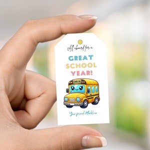Editable School Bus Gift Tags: Back to School Favor (canva Download) - Etsy