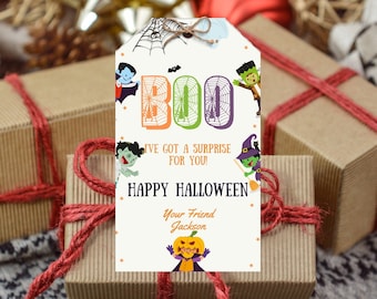 Editable Halloween Favor Tags Boo Gift Tags Costume Party Trick or ...