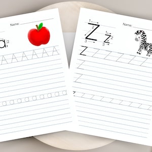 Alphabet Tracing Worksheet: Handwriting Chart for Preschool ...