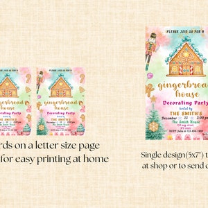 Editable Gingerbread House Decorating Party Invitation Land of Sweets ...