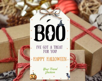 Editable Halloween Favor Tags Boo Gift Tags Costume Party Trick or ...
