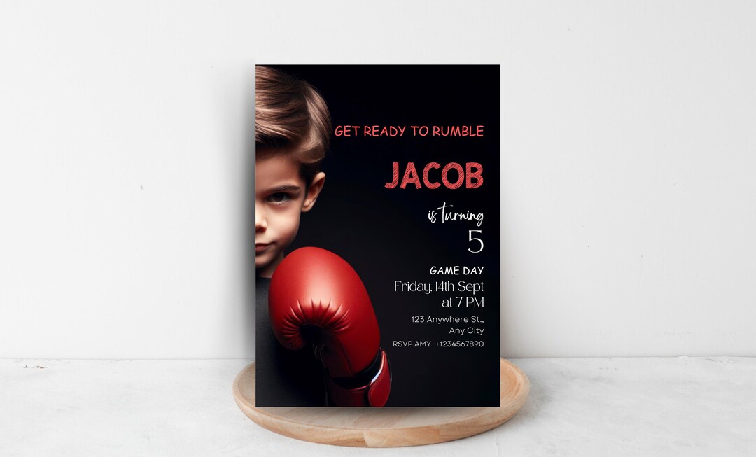 Boxing Birthday Invitation, Boxing Party Invite Template, Instant ...