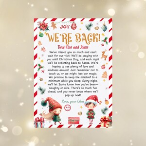 Editable Elves Arrival Letter Return Letter Christmas Elf We're Back ...