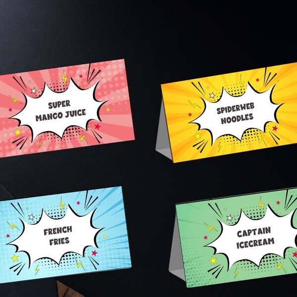 Superhero Food Label - Etsy
