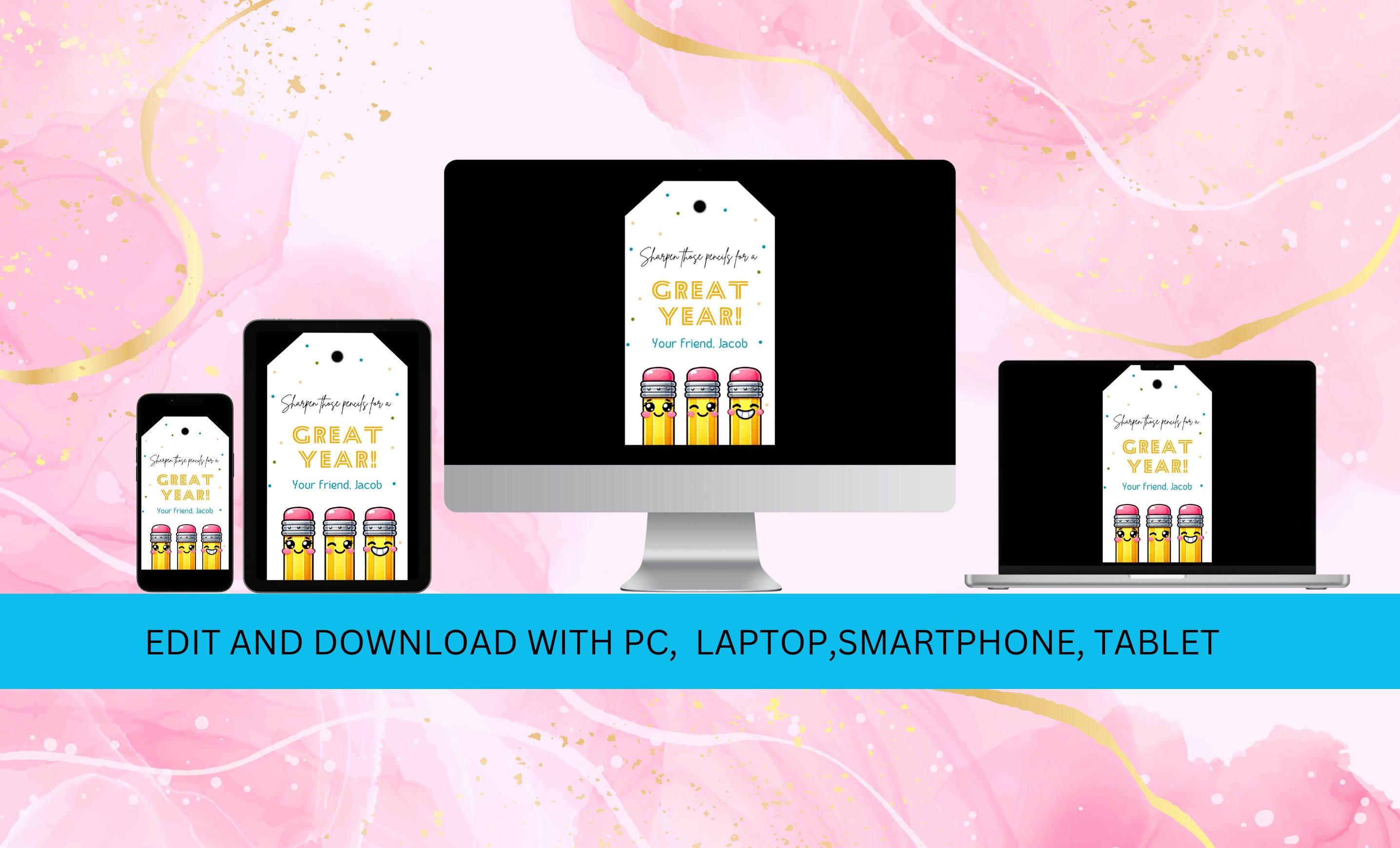 Editable Back to School Gift Tags, Classroom Welcome Back Happy First ...