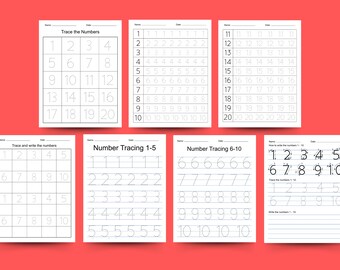 Alphabet Numbers Tracing Page, Handwriting Chart, Letter Tracing ...