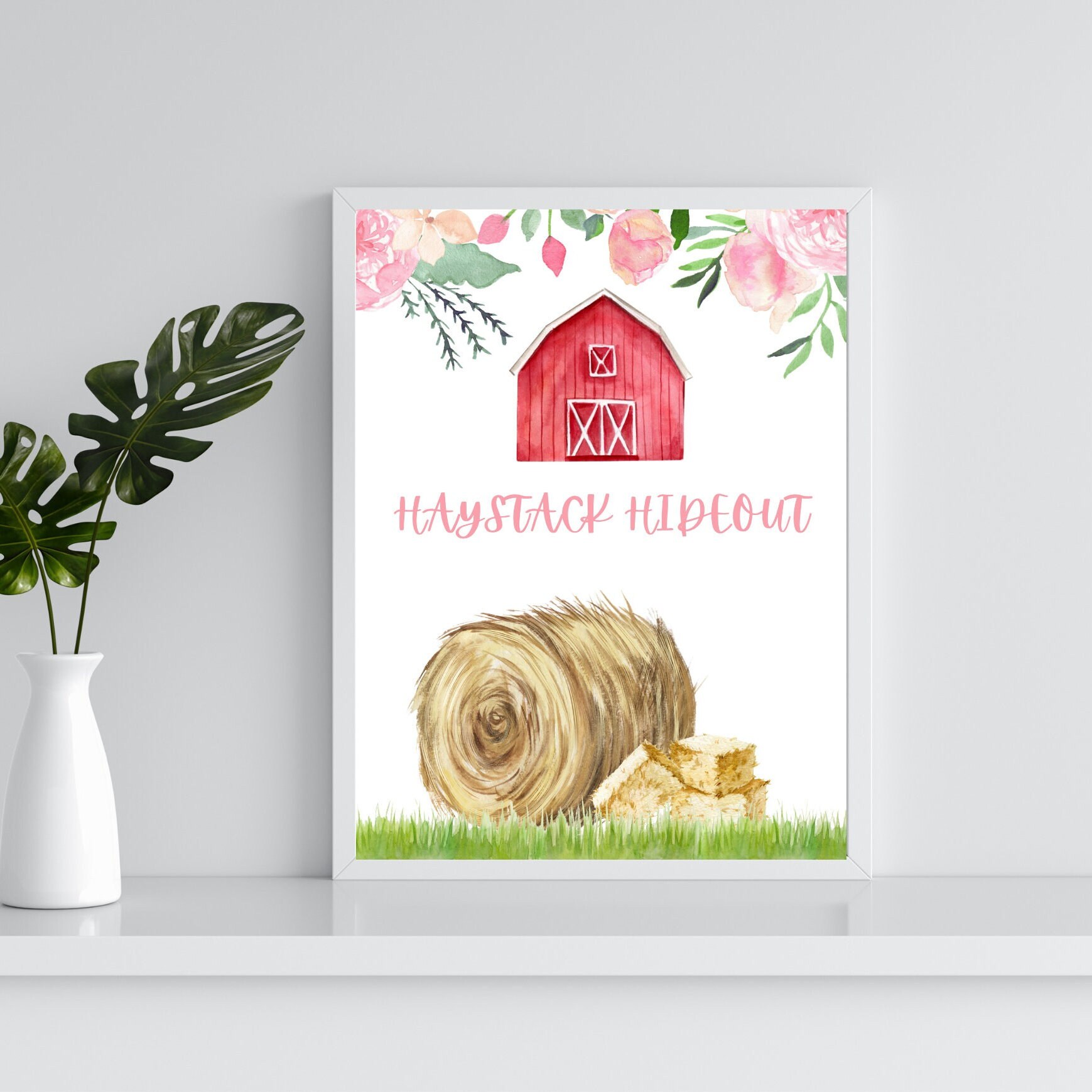 Haystack Hideout Table Sign Farm Animals Birthday Decorations Barnyard ...