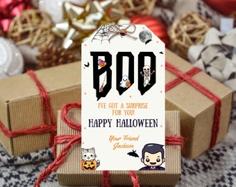 Editable Halloween Favor Tags Boo Gift Tags Costume Party Trick or ...