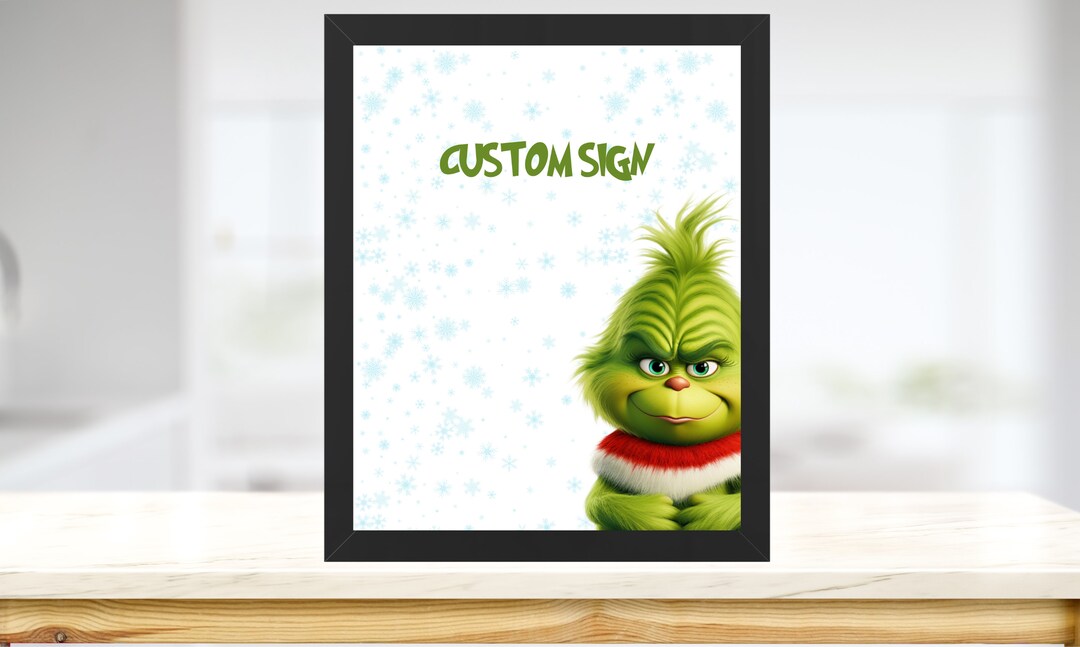 Editable GRINCH Custom Sign Grinchmas Grinch Party Canva - Etsy