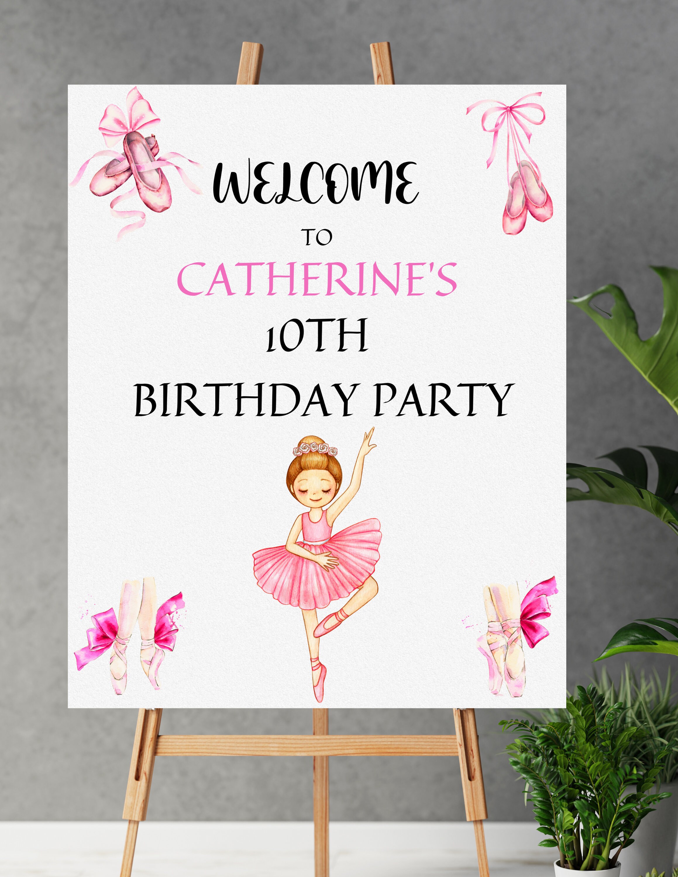 Ballerina Birthday Welcome Sign Ballerina Welcome Sign Ballet - Etsy