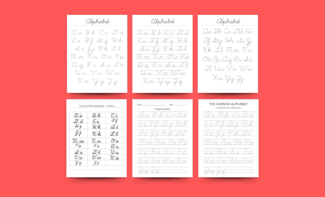 Cursive Handwriting Chart, Homeschool Learning Tools, Alphabet Poster ...