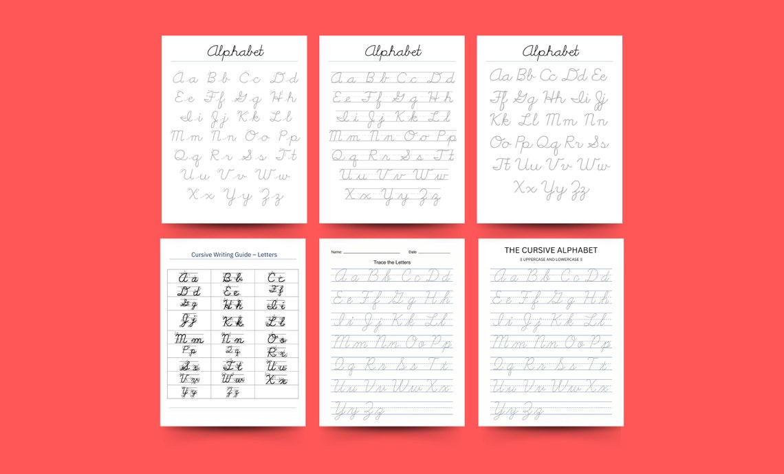 Cursive Handwriting Chart, Homeschool Learning Tools, Alphabet Poster ...