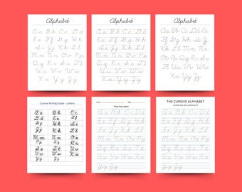 Cursive Handwriting Chart, Homeschool Learning Tools, Alphabet Poster ...