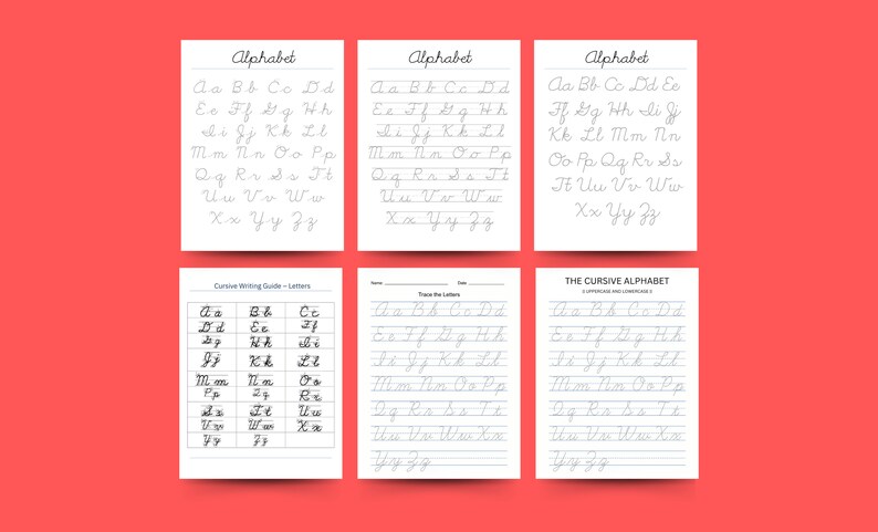Cursive Handwriting Chart, Homeschool Learning Tools, Alphabet Poster ...