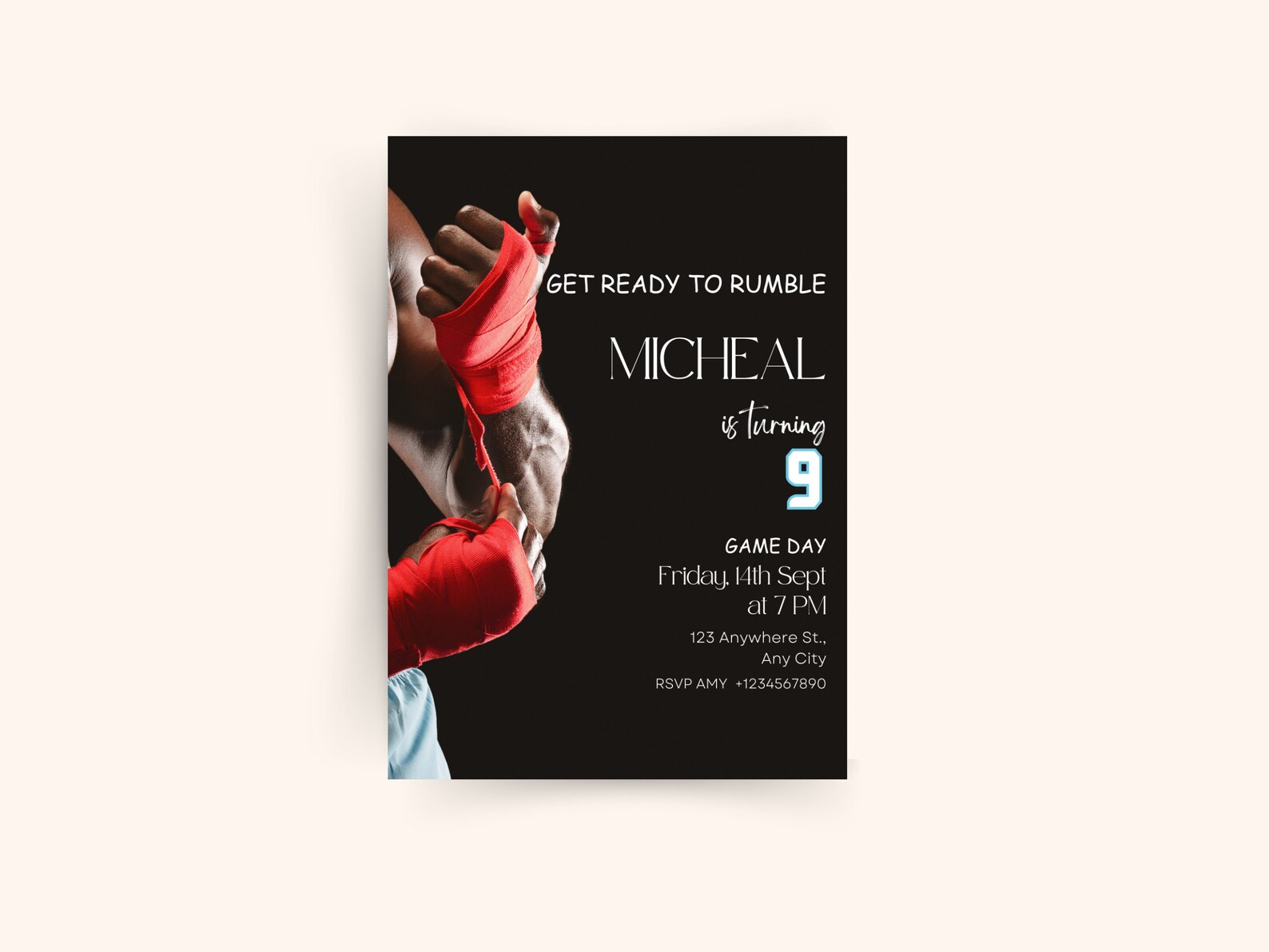 Boxing Birthday Invitation Boxing Party Invite Template Instant ...