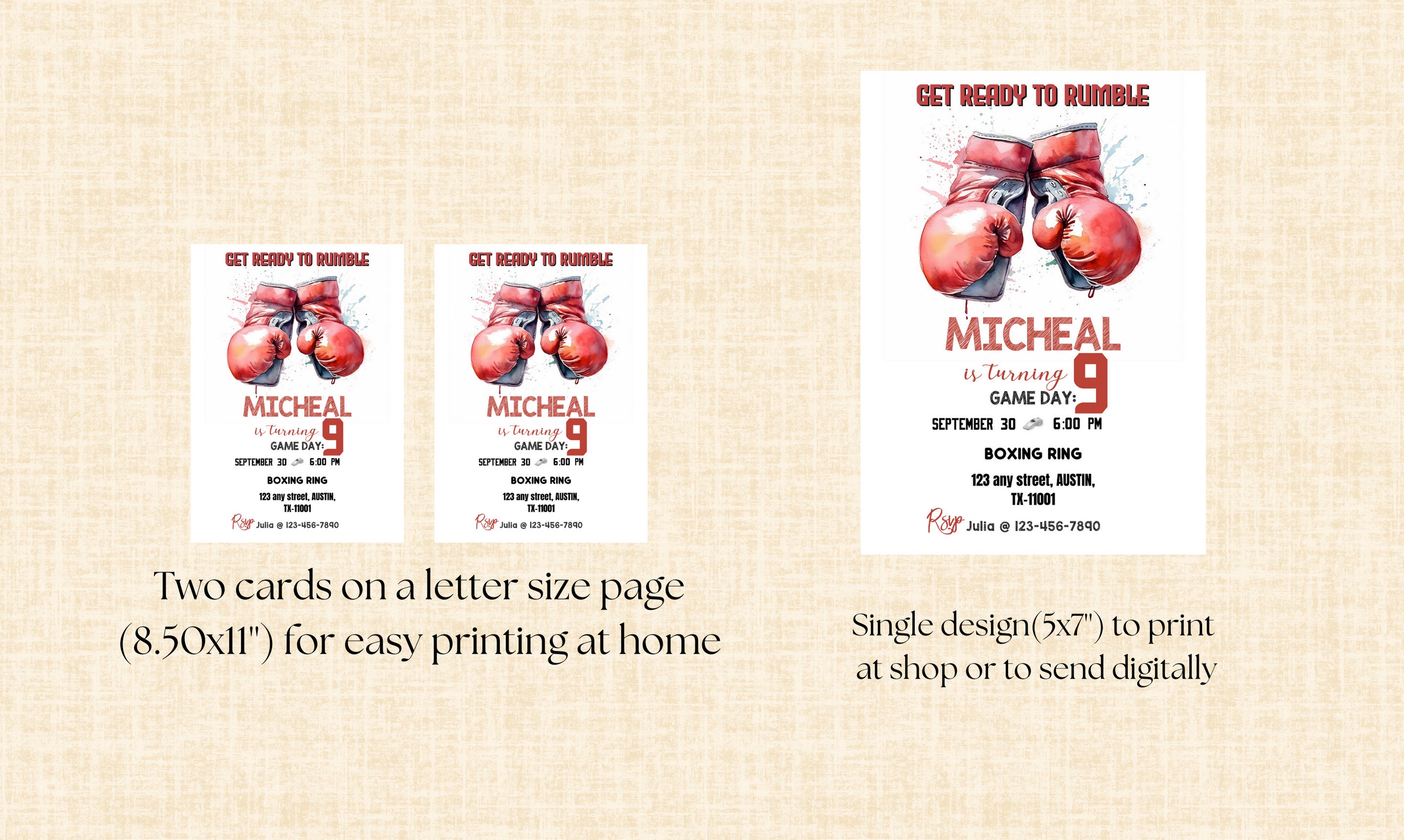 Boxing Birthday Invitation Boxing Party Invite Template Instant ...