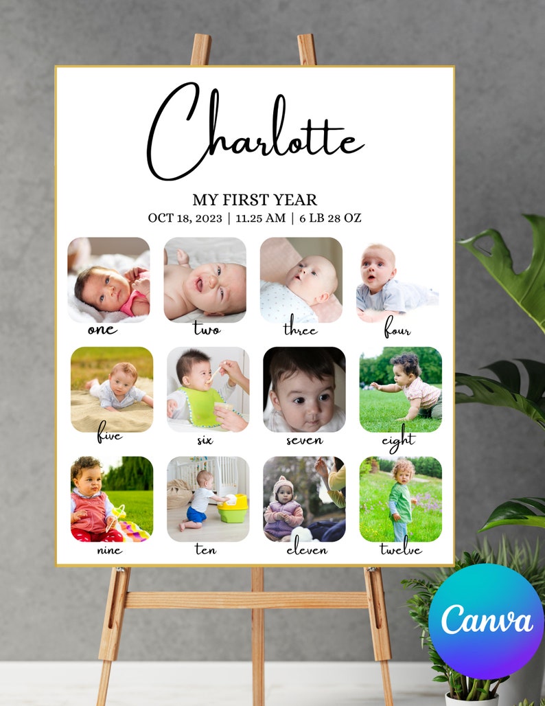 Editable Milestone Board Birthday Sign With Photo Printable - Etsy