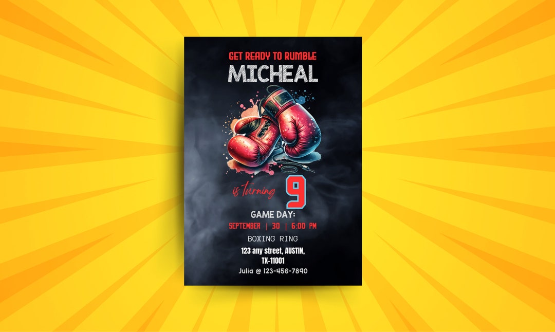 Boxing Birthday Invitation Boxing Party Invite Template Instant ...