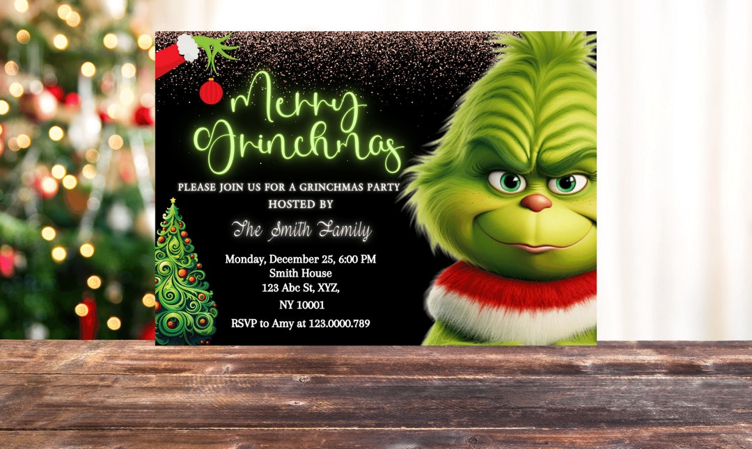 Grinch Christmas Party Invitation Whoville Christmas Party - Etsy