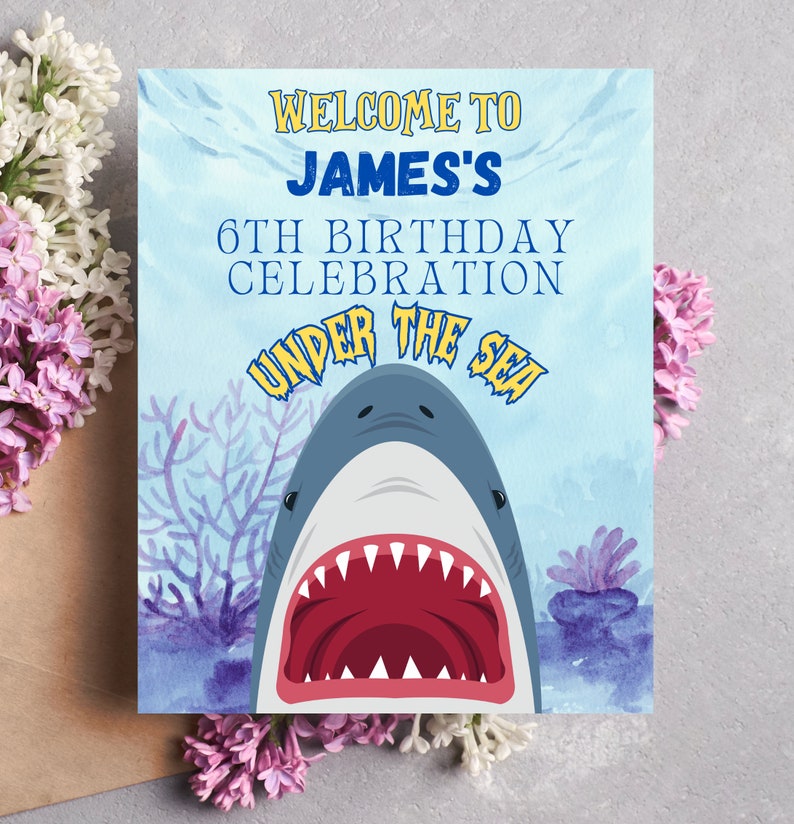 Shark Under the Sea Welcome Sign, the Sea Welcome Sign, Boys Ocean ...